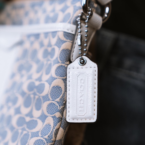 Coach | Bags | Vintage Rare Coach Baby Blue Logo Crossbody | Poshmark